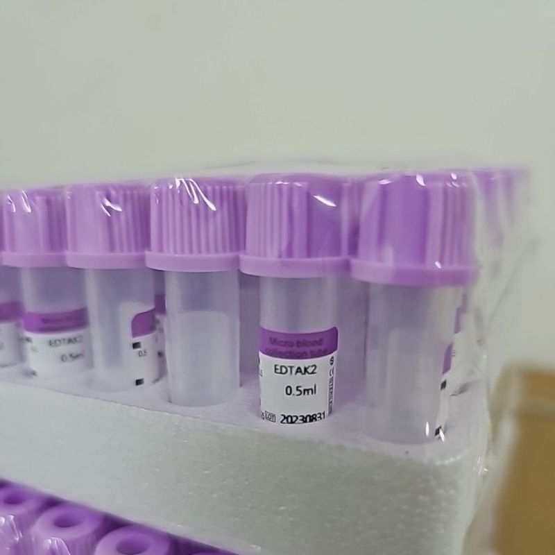 100 pcs Vacutube K3 EDTA Micro Tubes Mini Blood Collection Tube Purple ...