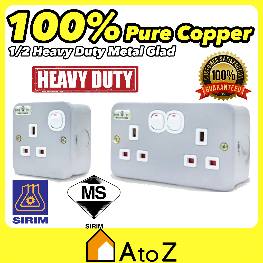 100%Pure Copper 13AMP Metal Socket 15A Metal Clad Switch Socket BESI ...