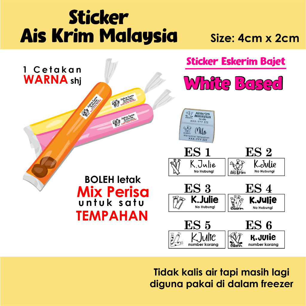 Sticker Ais Krim Malaysia Steaker Ice Cream label aiskrim steker ...