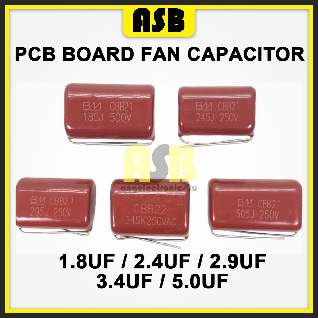 (1pc) CBB21 / CBB22 Capacitor / Condenser ( Panasonic ) ( 250VAC / 500VAC ) ( 1.8uF / 2.4uF / 2 ...