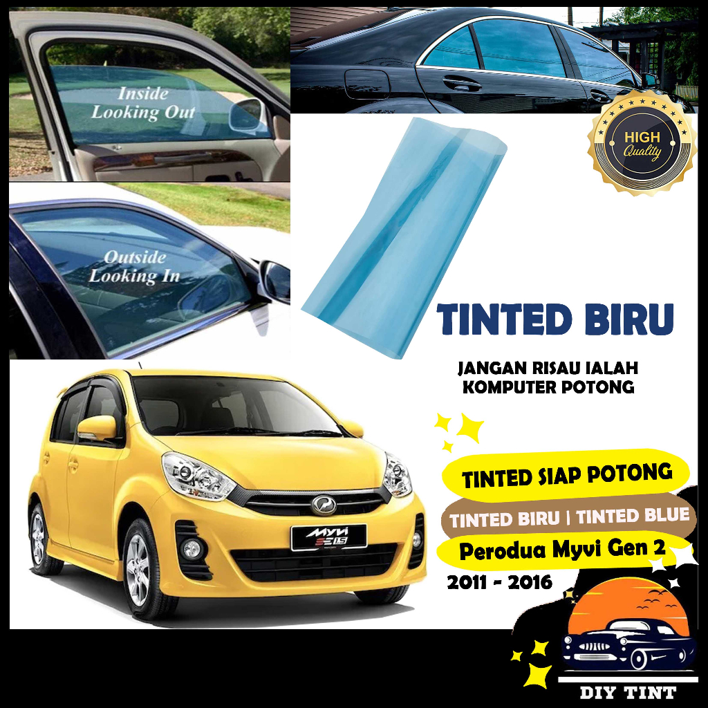 Perodua Myvi Gen 2 _2011-2016_TINTED CROMAX BIRU/Blue Tinted/ Tinted ...