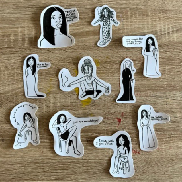 I Dont Care Stickers by Izzati Suza | Shopee Malaysia