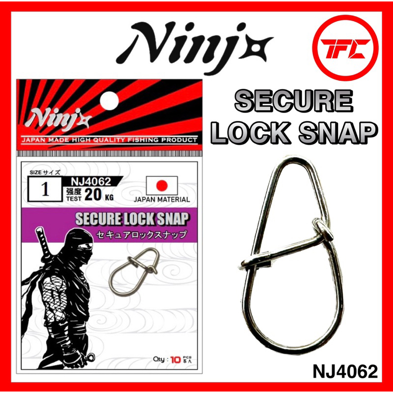 NINJA Fishing Secure Lock Snap NJ4062 Strong Japan Material Stainless ...