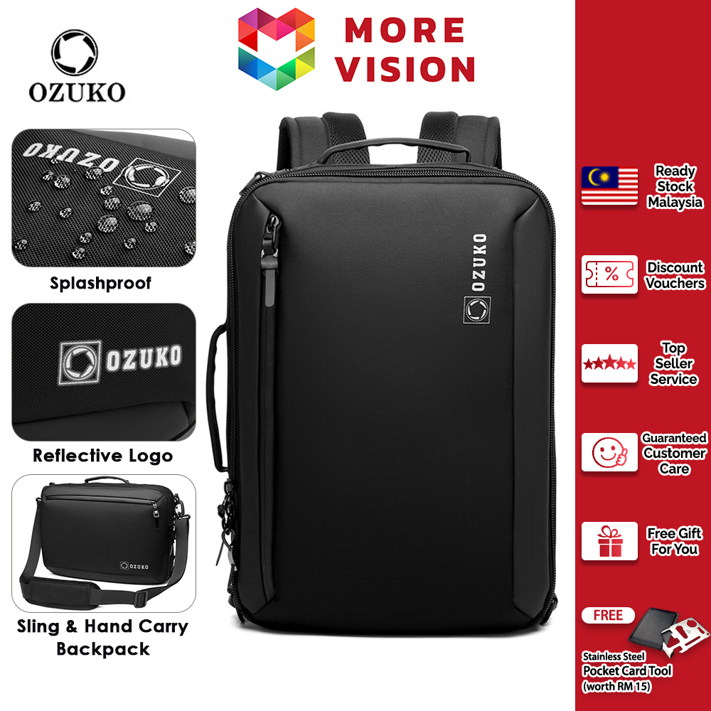 OZUKO Men Travel Business Laptop Backpack Sling Convertible ...