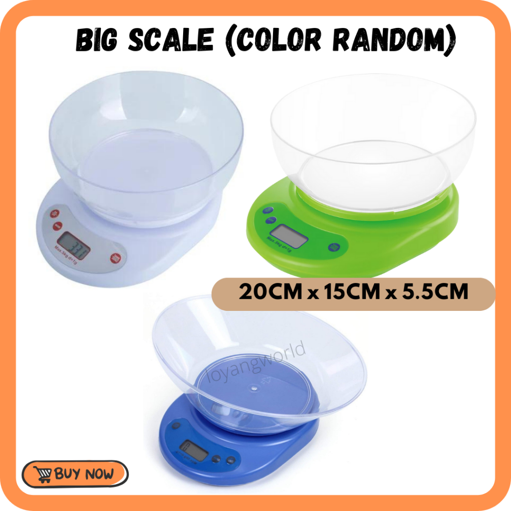 NEW Selection Kitchen Scale Color Blue Electronic Plastic Bowl Digital ...