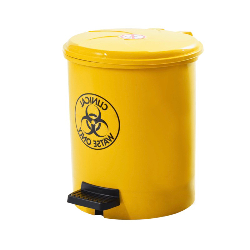10L/12L/18L Clinical Waste Bin With Step Pedal / Yellow Dustbin / Tong Sampah Klinik /Anti ...