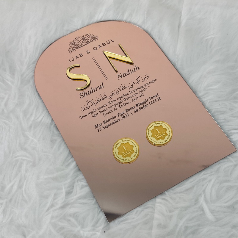 PLAT HANTARAN MAS KAHWIN CEK IJAB QABUL- 3D initial Name : Kayu ...