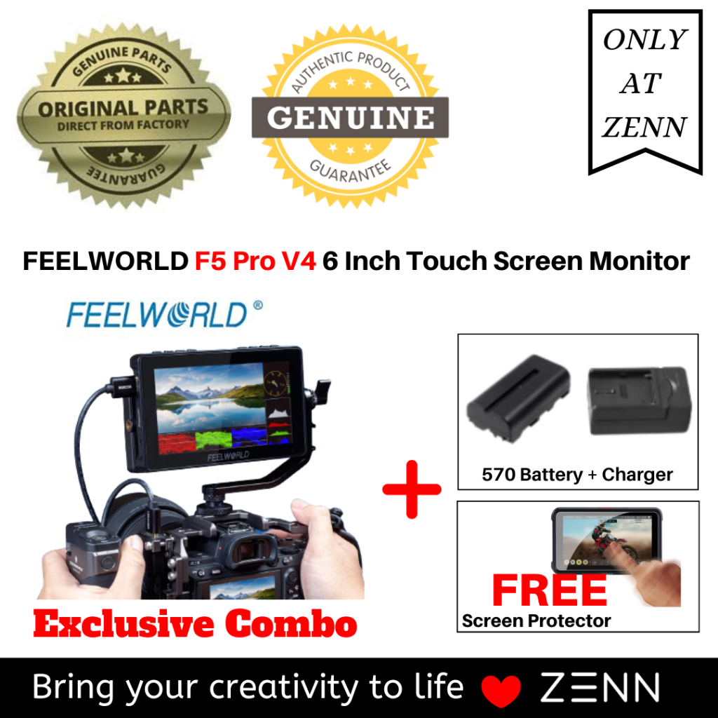 FEELWORLD F5 Pro V4 6" IPS Touch Screen On Camera Monitor Type-C ...