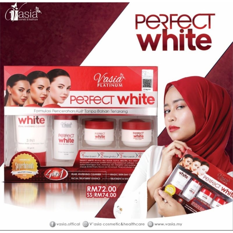 VASIA PERFECT WHITE SKINCARE SET 4IN1 | Shopee Malaysia