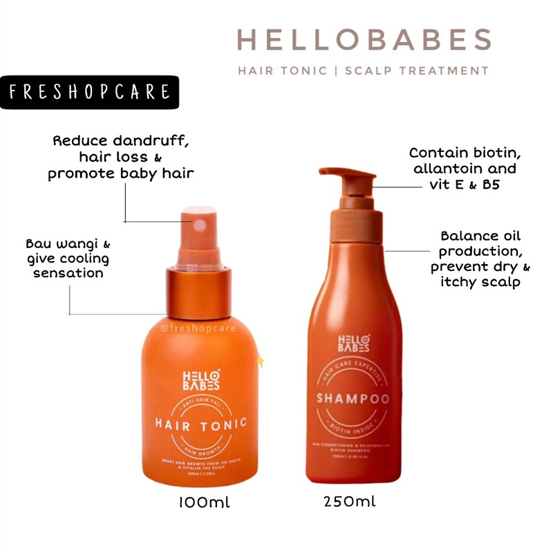 HELLOBABES. Hair Tonic (100ml) | Shampoo (250ml) | Shopee Malaysia