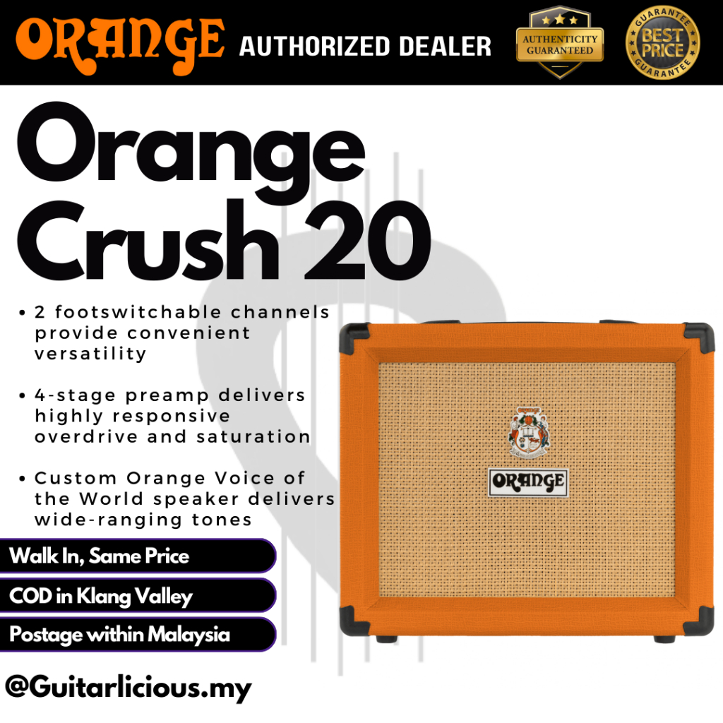 ORANGE Crush 20 - 20-watt 1x8" Lead Combo Amplifier Speaker ( Crush20 ...