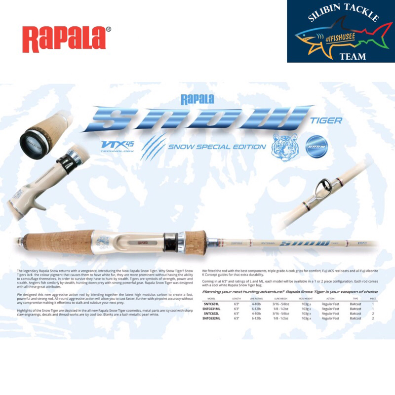 RAPALA SNOW TIGER CASTING 6’3 NEW Baitcasting FISHING Rod 🔥 | Shopee ...