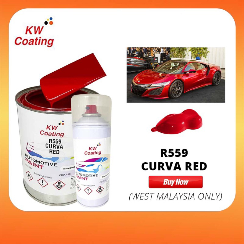 KW 2k Paint HONDA R559 CURVA RED Cat Kereta HONDA R559 CURVA RED Cat ...