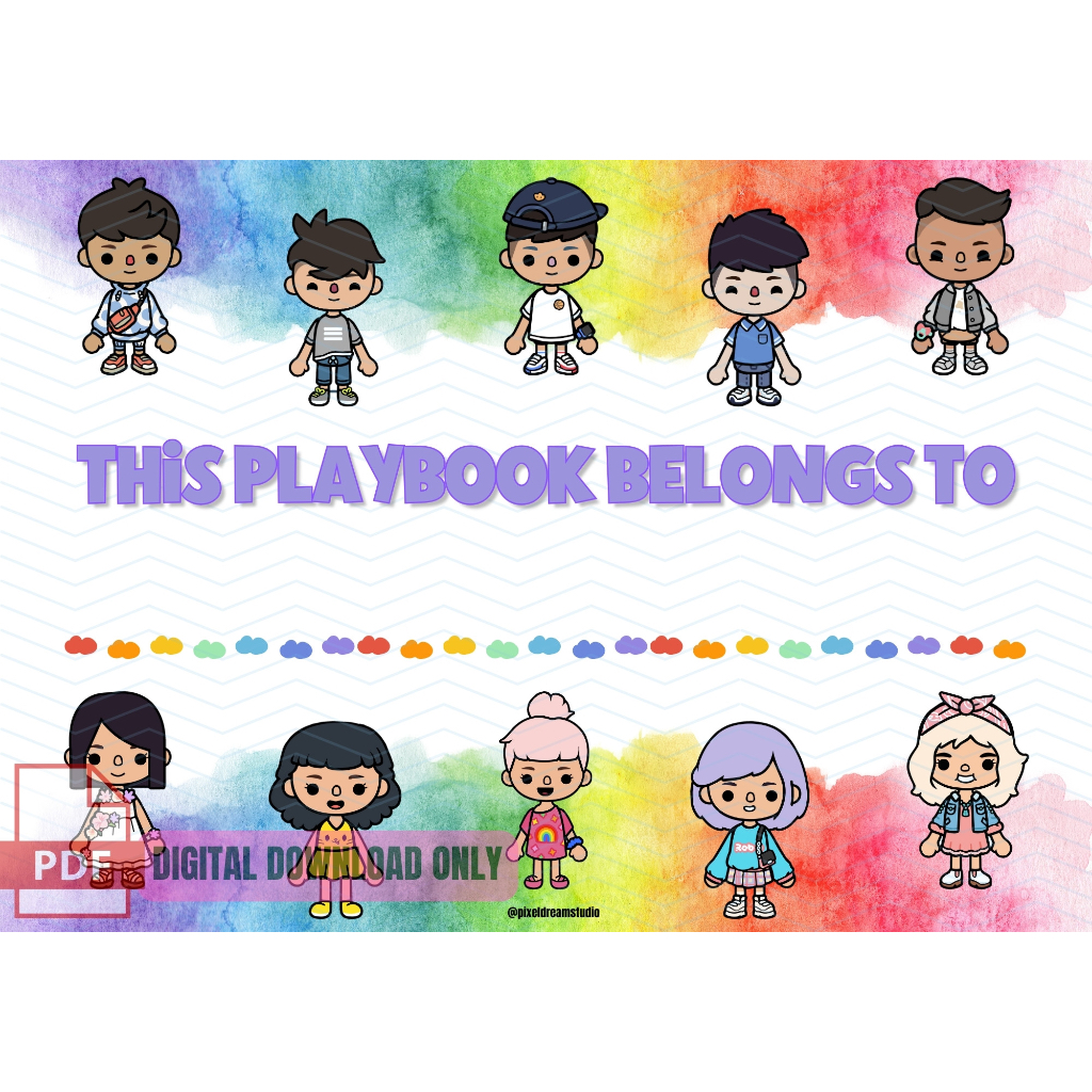 PDF Toca Boca Background Playbook Quiet Learning Pack Kids Printable ...
