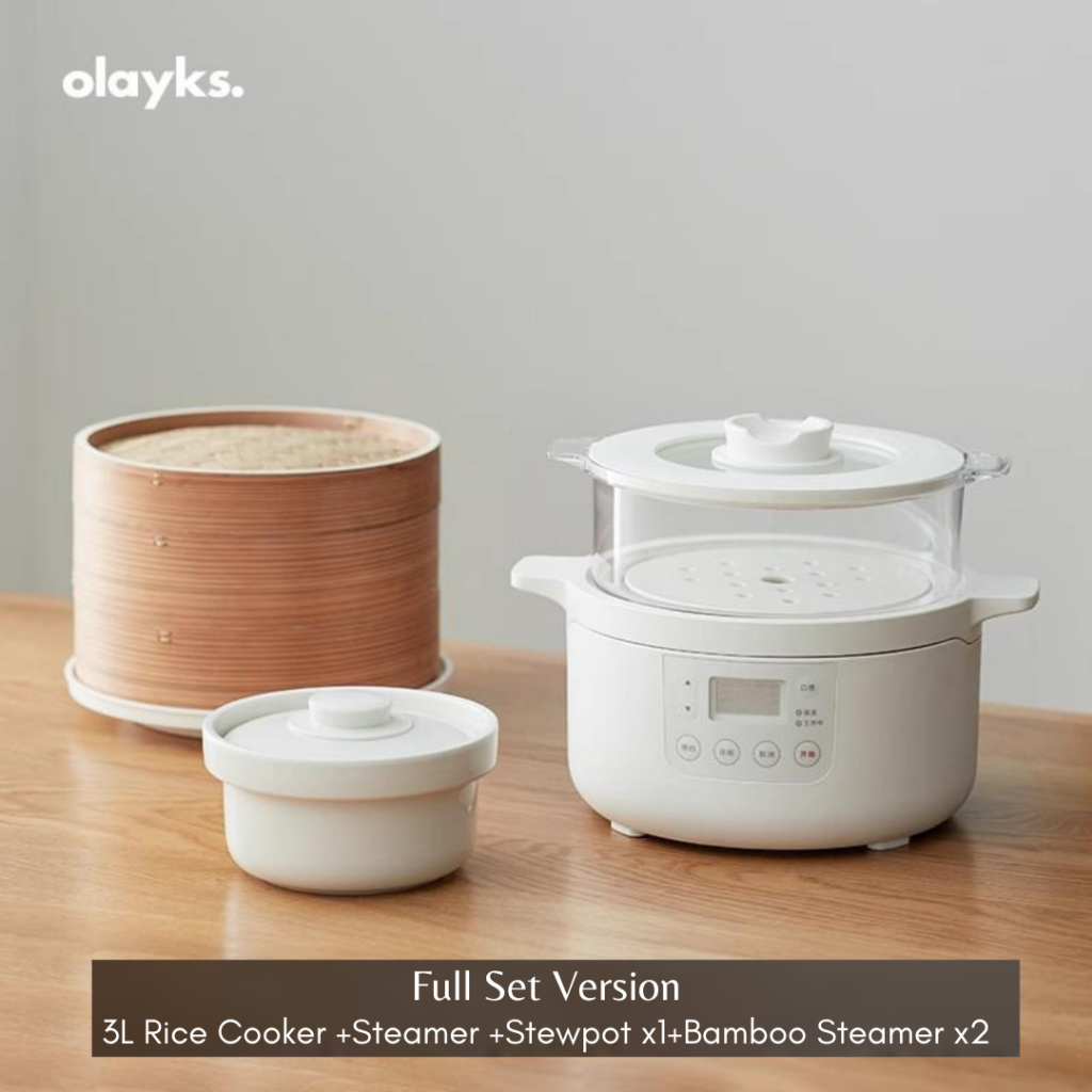 Olayks 2L/3L Multifunction Electric Rice Cooker With Steamer Multifunction Electric Cooker Hot ...