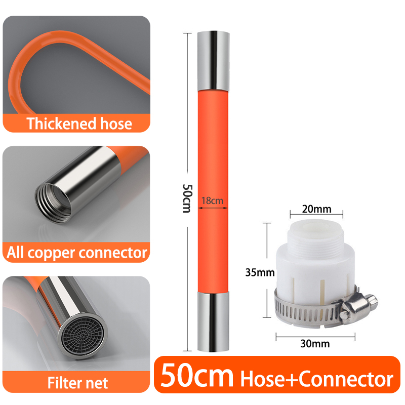 Faucet Extension Hose Bathroom Kitchen Flexible Extender Free Bending ...