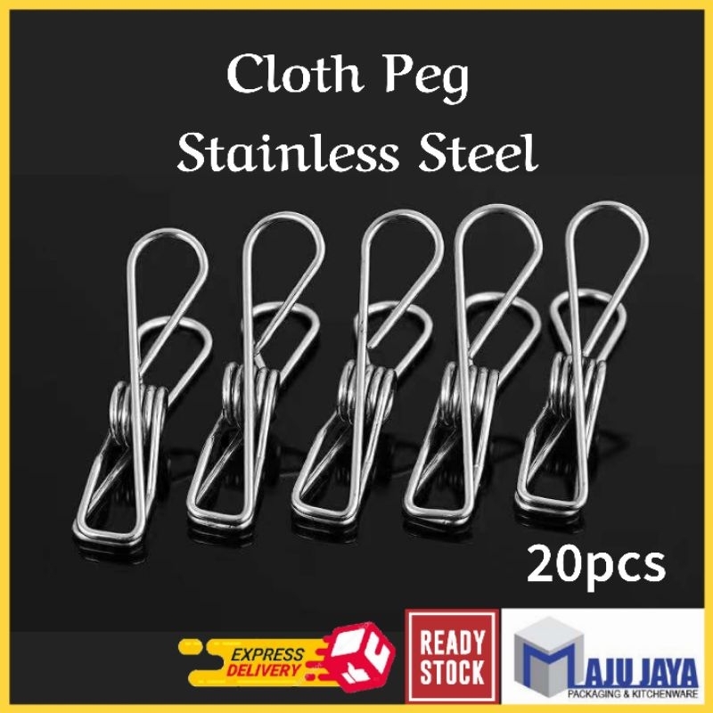 20pcs Stainless Steel Laundry Clips Anti Rust Clothes Peg Windproof ...