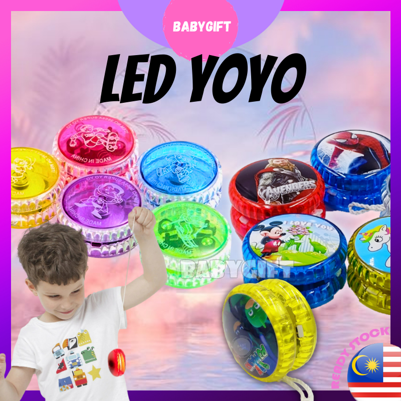 CLEARANCE STOCK LED Light Up Yo Yo Yoyo for Kids Beginner Spiderman Yo ...