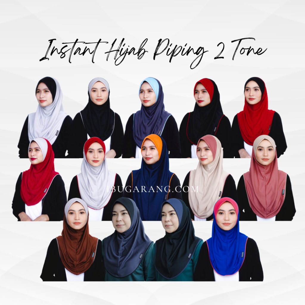 IBUGARANG Sports Hijab (S/M/L) Instant Hijab Piping 2 Tone Tudung Sarung Jersey | Shopee Malaysia