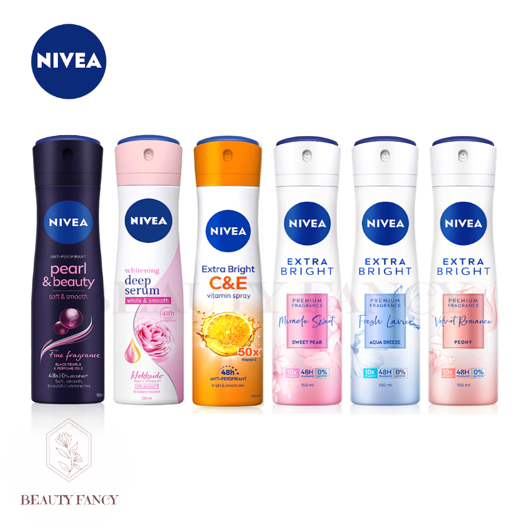Nivea Female Deodorant Spray - Extra Bright Velvet Romance/Miracle Sweet/Fresh Lavier/C&E/Pearl ...