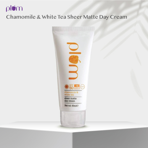 PLUM Chamomile & White Tea Sheer Matte Day Cream Sunscreen SPF 50 PA ...