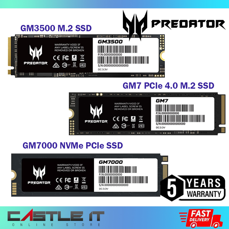 ACER Predator GM7000 GM7 GM6 GM3500 M.2 SSD 4TB 2TB 1TB 512GB NVMe PCIe ...