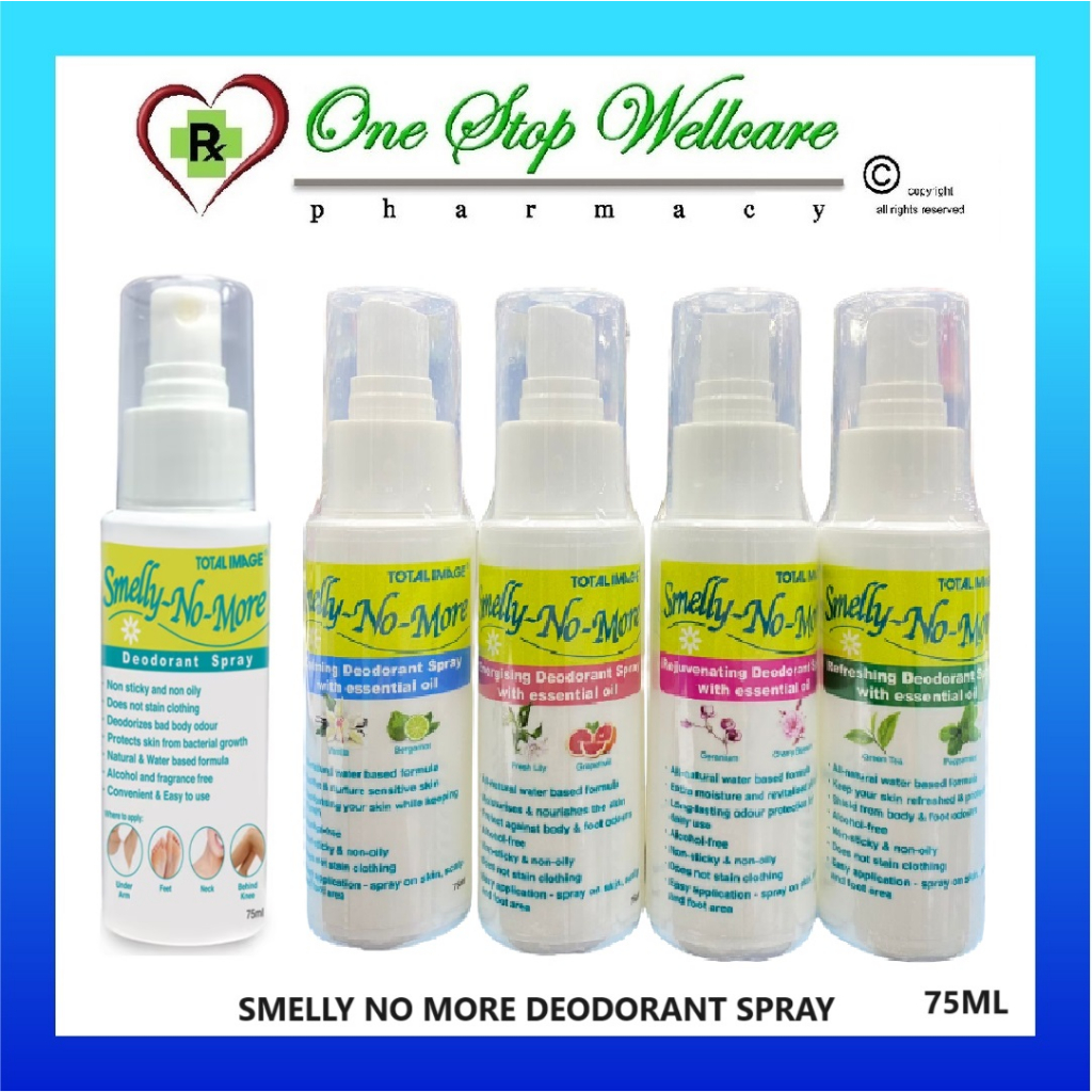 SMELLY NO MORE DEODORANT SPRAY 75ML (ORIGINAL / CALMING / ENERGISING ...