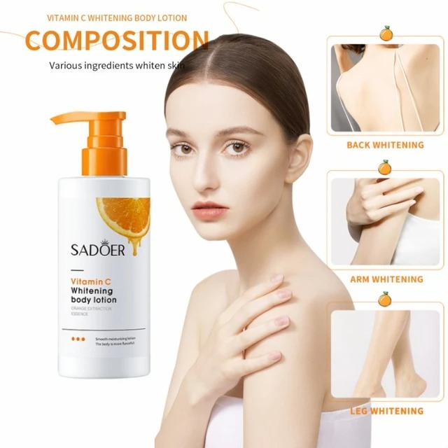SADOER Vitamin C Whitening Body Lotion ORANGE EXTRACTION ESSENCE Underarm Cream for Dark Skin ...
