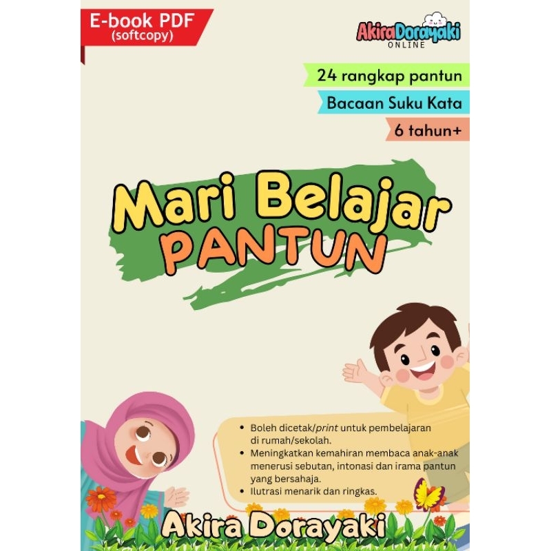 PDF Mari Belajar Pantun suku kata pra sekolah latihan membaca printable ...