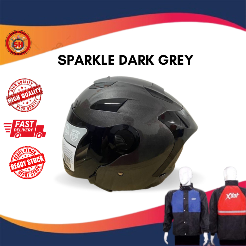 Helmet Grayfosh Open Face (Ready Stock) Helmet Open Face Baju Hujan ...