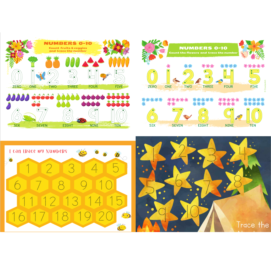 [Laminated] NUMBER TRACING busy book & quiet book for kid early ...
