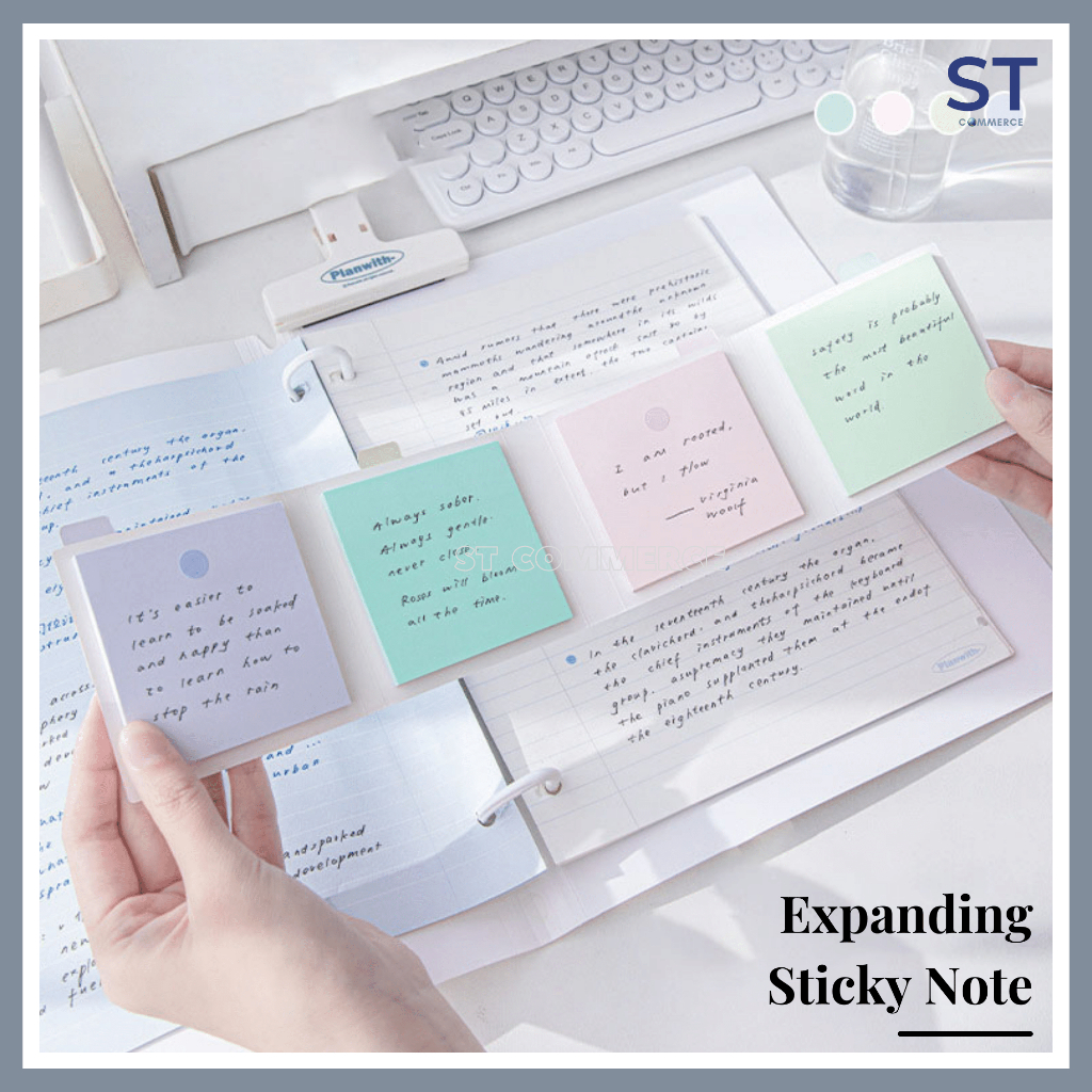 120 PCS Pastel Colour Sticky Notes Foldable Expandable Keep Case 4 ...