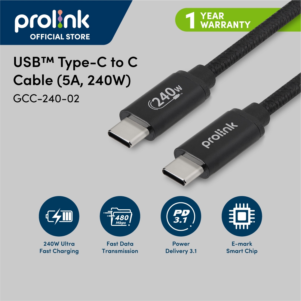 Prolink 240W PD3.1 USB4 Gen 3x2 40Gbps 8K 60Hz Cable - Compatible ...