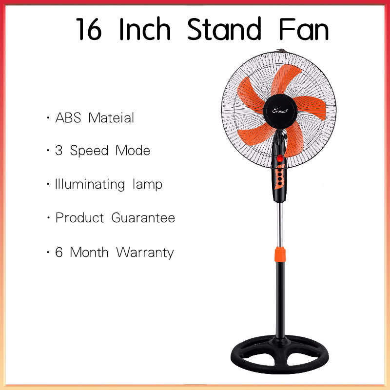 Ready stock {six months Warranty} 16 inch 5 Blades Wind /Low Noise Stand Fan Kipas Angin Berdiri ...