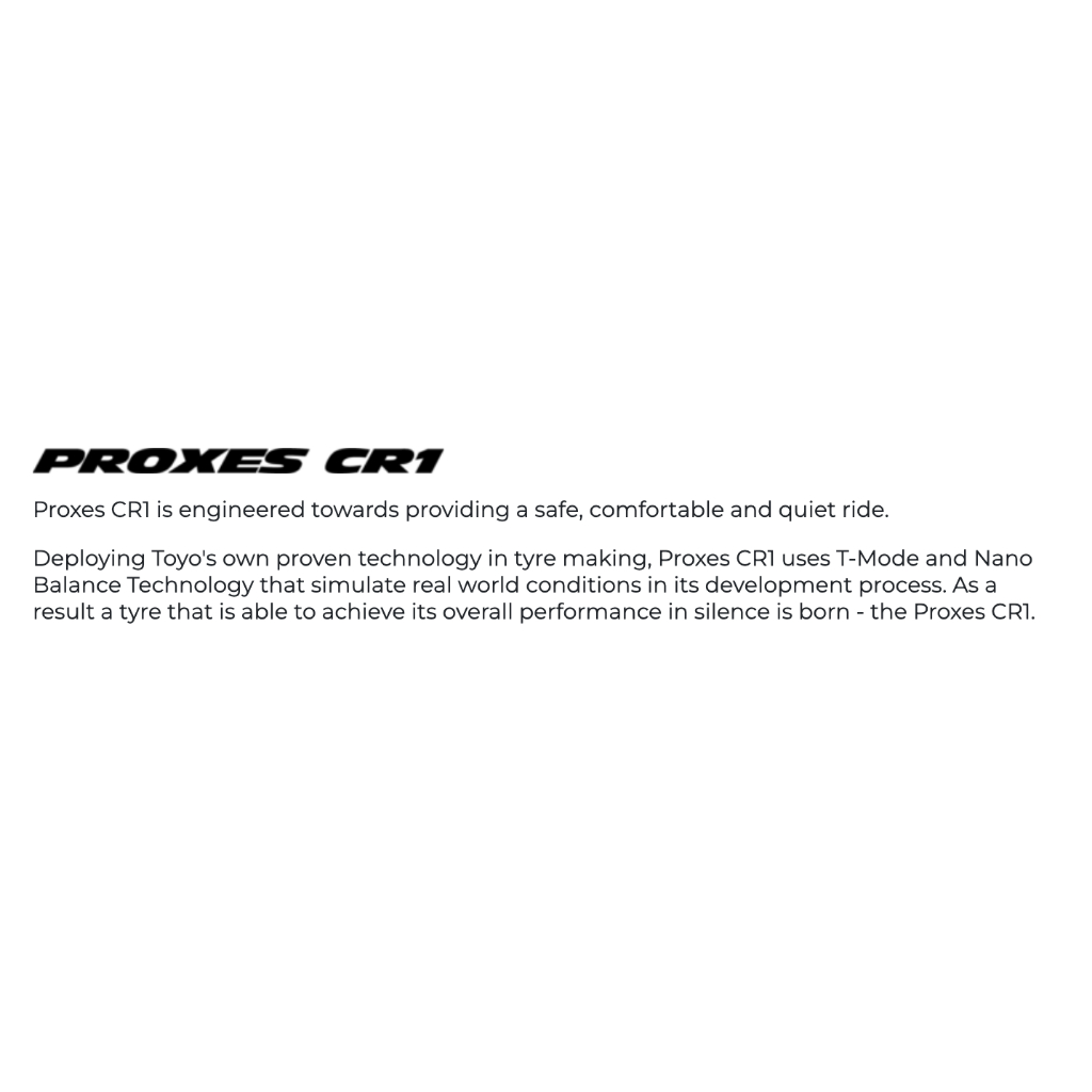 14 15 16 17 18 19 20 inch Toyo Proxes CR1 Tyre (FREE INSTALLATION/DELIVERY) | Shopee Malaysia