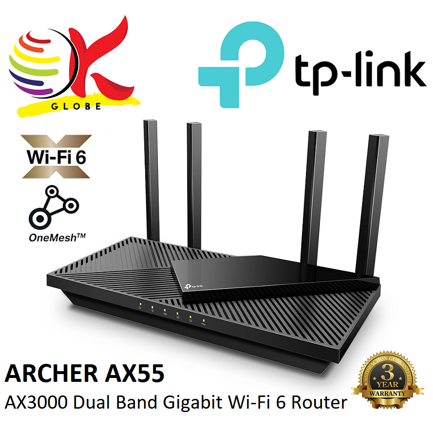 TP-LINK ARCHER AX55 / ARCHER AX55 PRO (2.5G PORT) AX3000 DUAL BAND GIGABIT WI-FI 6 ROUTER ULTRA ...