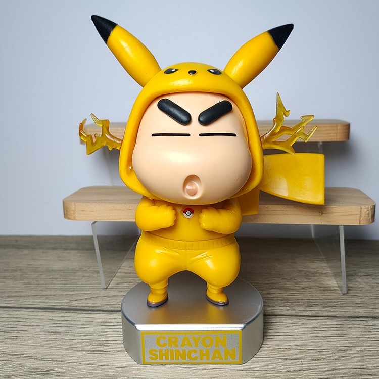 Shin Chan Anime Figure Cosplay Pikachu Psyduck Charmender Bulbasaur ...