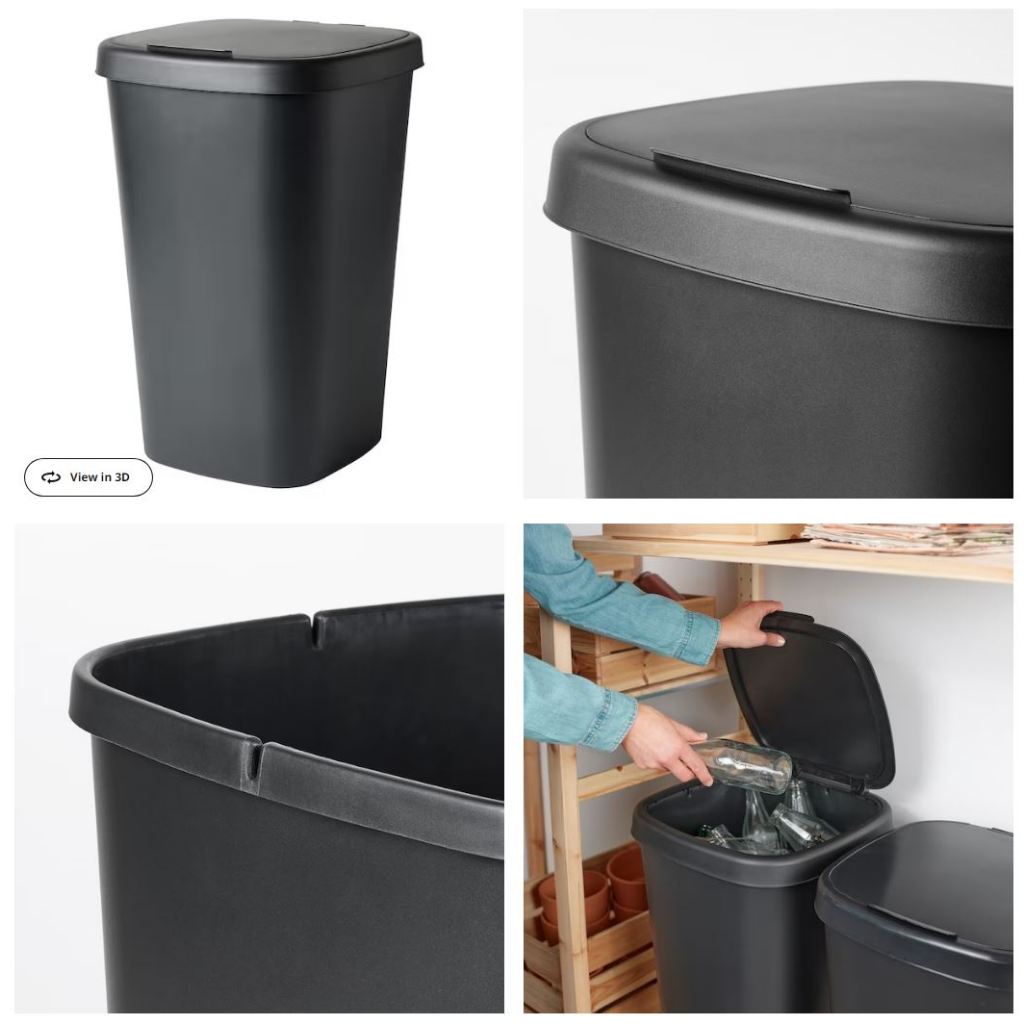 LOVKVAST Bin with lid | Tong sampah besar Big dustbin 50L large size ...