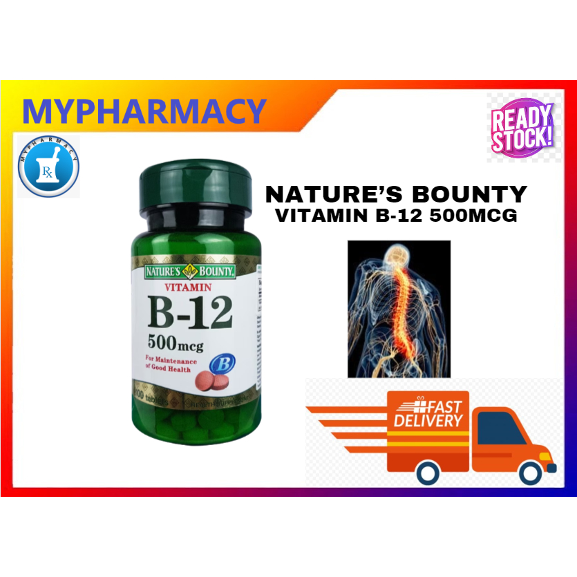 Natures Bounty Vitamin B 12 500mcg 100s Shopee Malaysia 7053