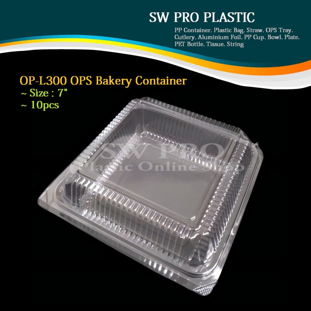 OP-L300 Square Cake Container with Lock / Bekas Kek [ 10pcs± ] | Shopee ...