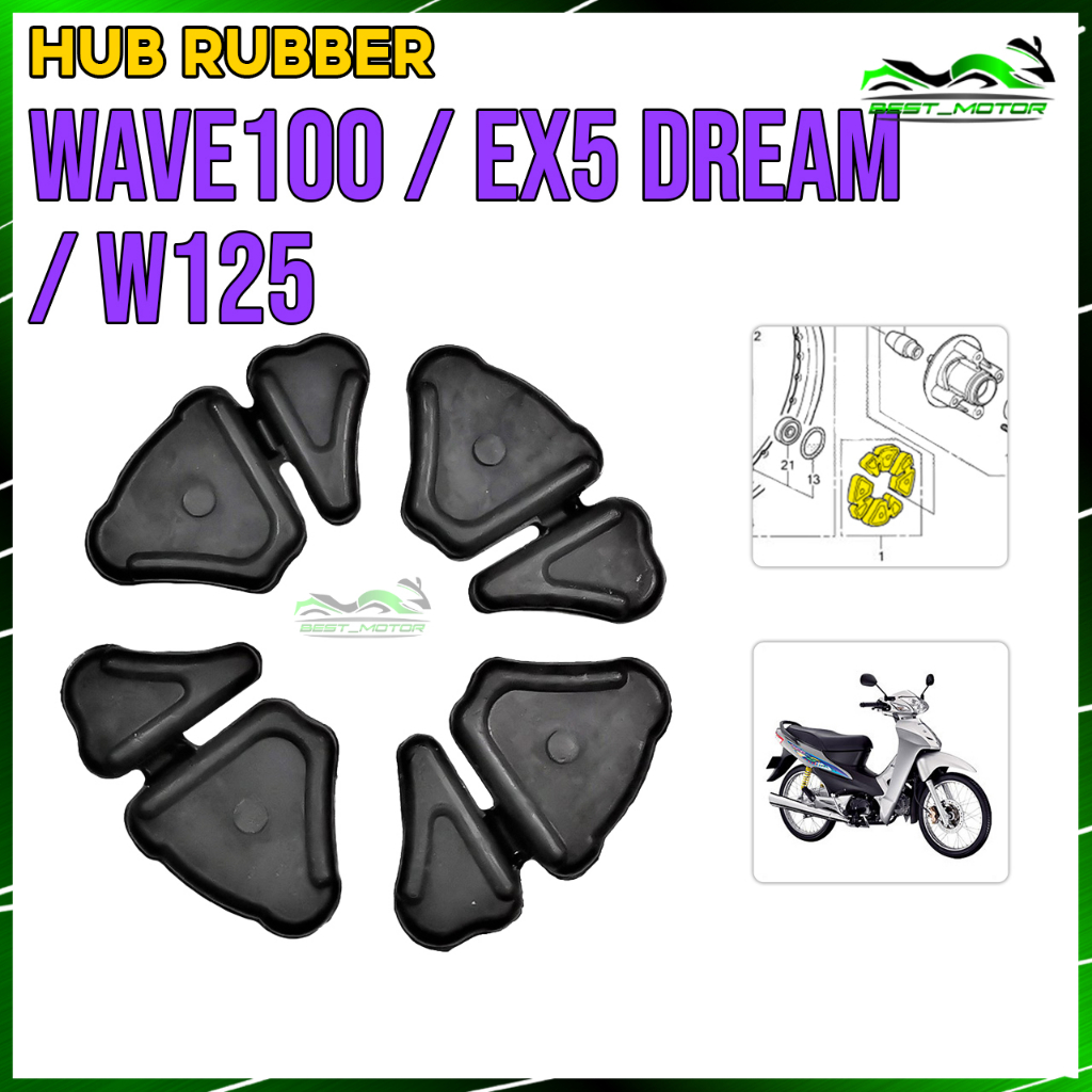 HUB RUBBER HUB GETAH WAVE / EX5 / DREAM / WAVE125 GENUINE PARTS HONDA ...