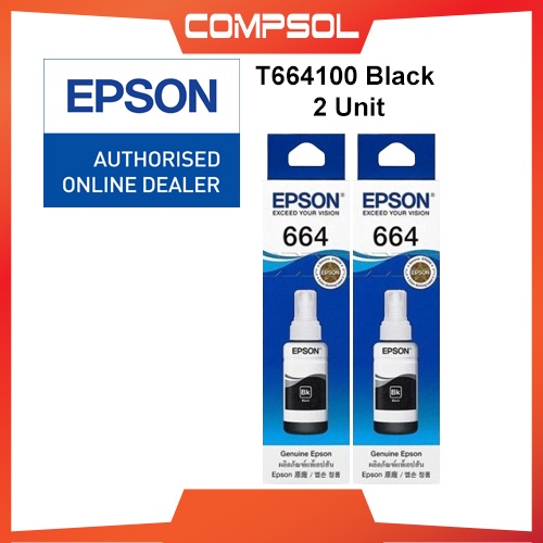 EPSON ORIGINAL T664 BLACK FOR PRINTER L220 / L210 / L360 2 UNITS ...