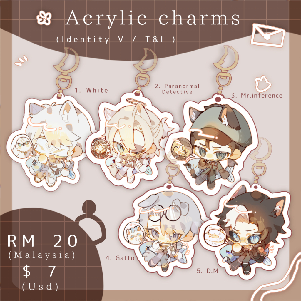 Identity V (truth and inference series ) acrylic keychains / double ...