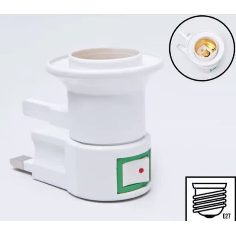 [Mk Ecom]3 pin plug in e27 lamp holder with switch | Shopee Malaysia