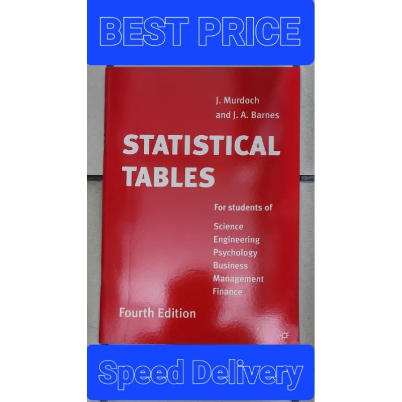 STATISTICAL TABLES FOR STUDENTS | Shopee Malaysia
