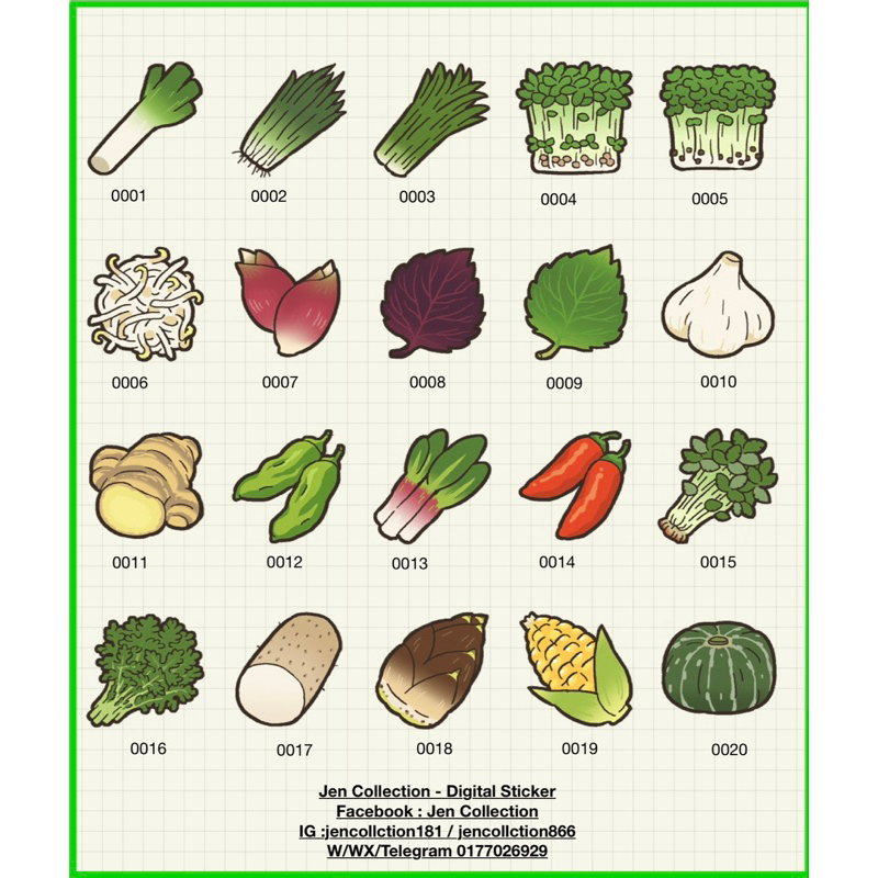 【1045985 Digital Sticker】 PNG/Goodnotes - Vegetable | Shopee Malaysia