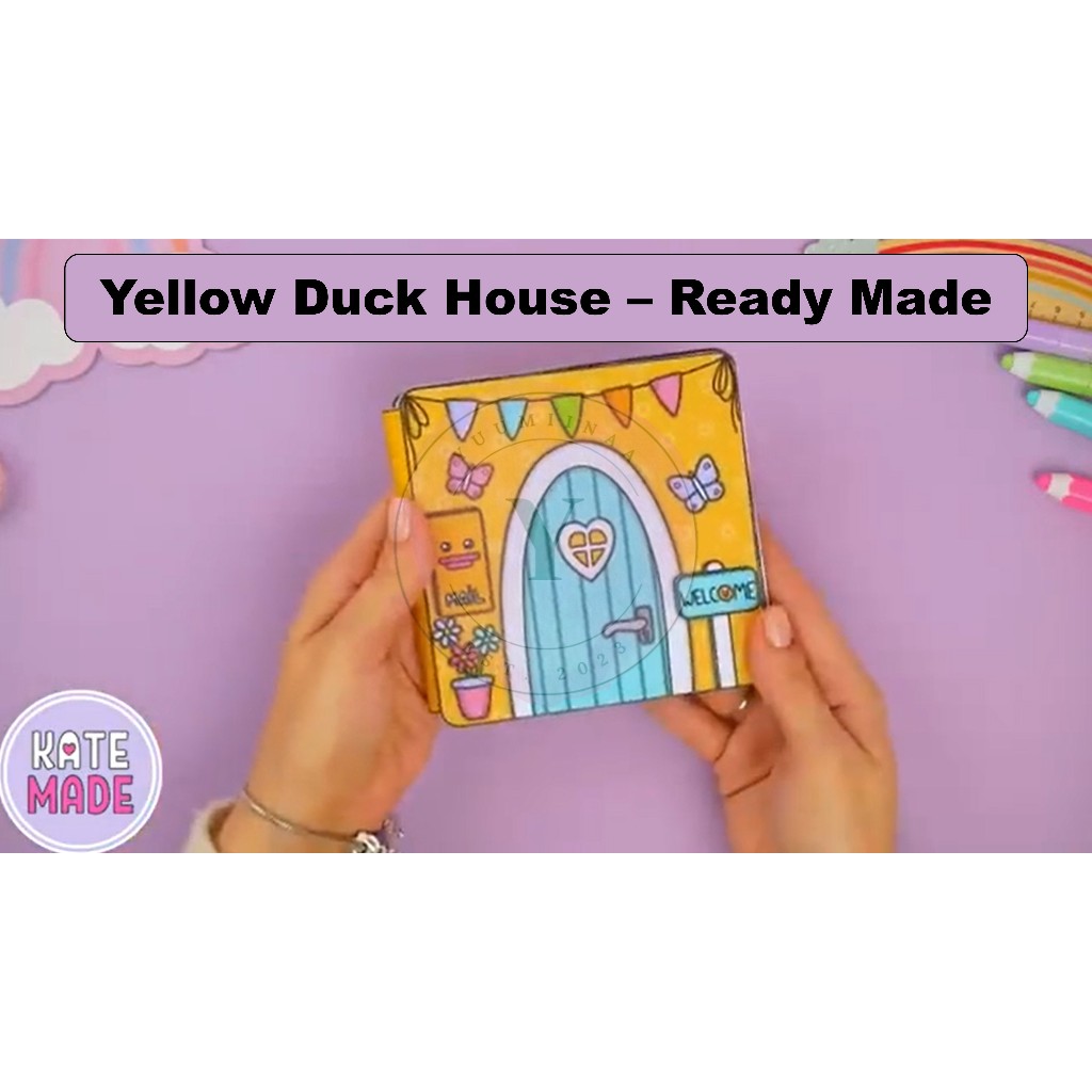 RM003-[READY MADE] YELLOW DUCK HOUSE Laminated Paper Doll Busy Book ...
