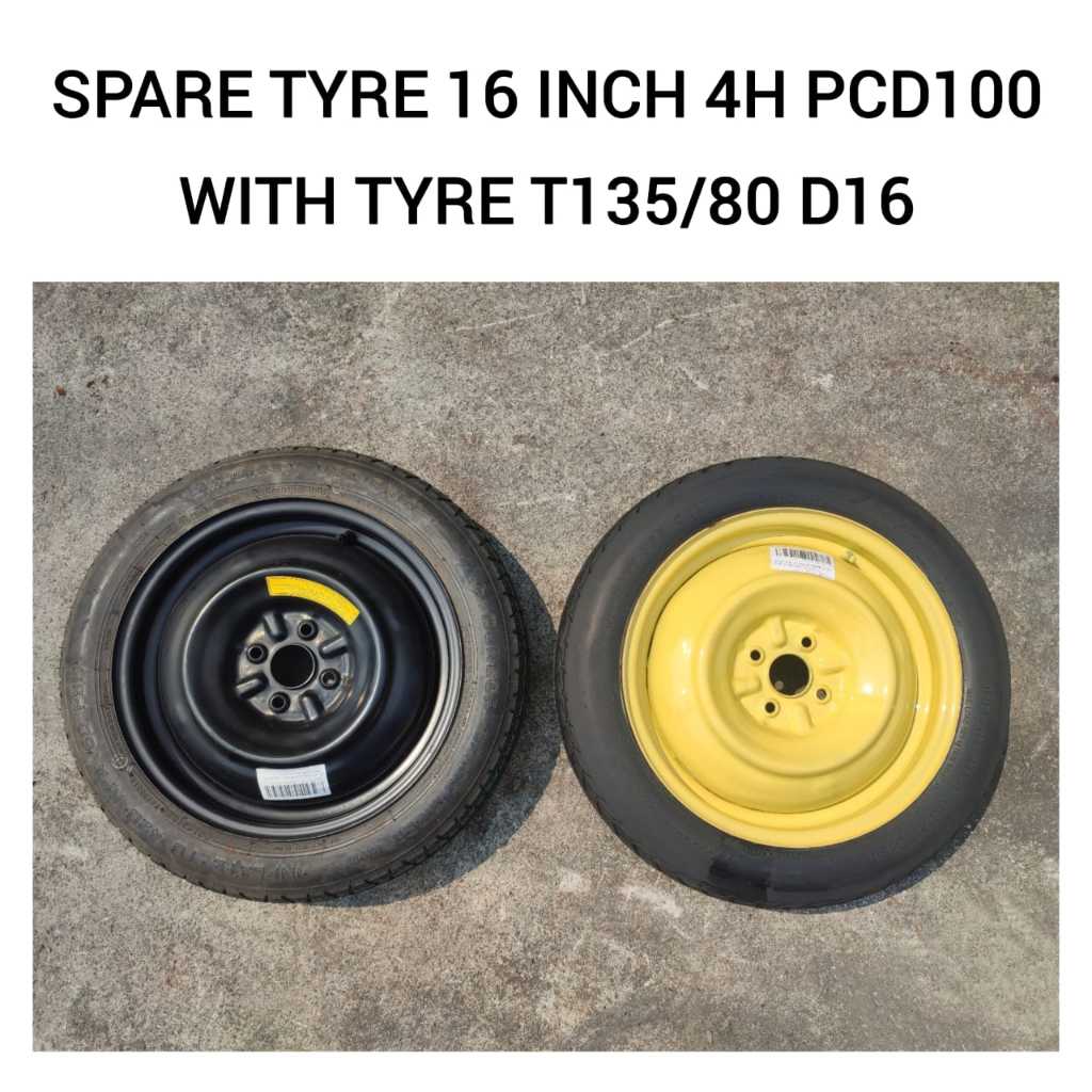 Spare Tyre 16 Inch 4H PCD100 ( T135/80 D16 ) For Wira Saga Vios Yaris ...