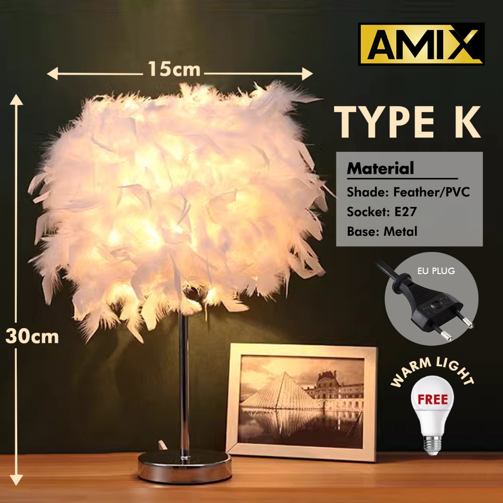 Lampu Tidur Bilik LED Crystal ceramic table lamp Nordic Muji Night ...