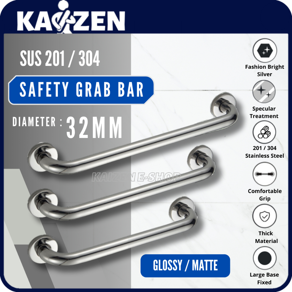 [ 32MM ] SUS 201 / SUS 304 Bathroom Shower Safety Grab Bar barrier-free ...